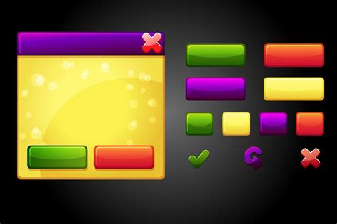 Vector Cartoon Set Game Ui Buttons Game Assets 7120369 Vector Art At Vecteezy