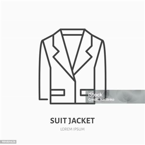 정장 자 켓 플랫 라인 아이콘입니다 전통적인 의류 기호입니다 의류가 게에 대 한 얇은 선형 로고 0명에 대한 스톡 벡터 아트 및 기타 이미지 Istock