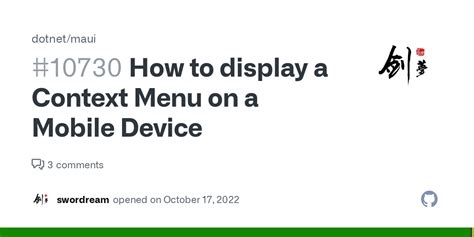 How To Display A Context Menu On A Mobile Device · Issue 10730 · Dotnetmaui · Github