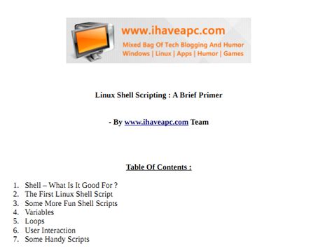 Free E Book On Linux Shell Scripting Released I Have A Pc