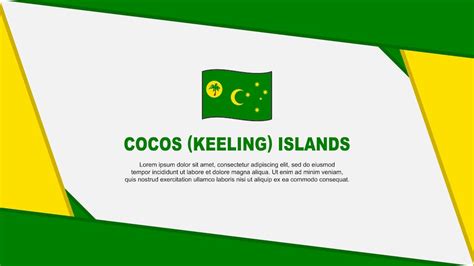 코코스 제도 플래그 추상 배경 디자인 서식 파일 코코스 제도 독립 기념일 배너 만화 벡터 일러스트 레이 션 코코스 제도 독립 기념일 프리미엄 벡터