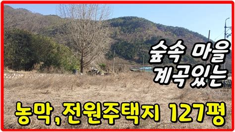 큰길1668계곡 옆 주말농장 토지 남향 건축 계획관리지역 127평 5700만원밀양주말농장토지밀양농막토지밀양부동산