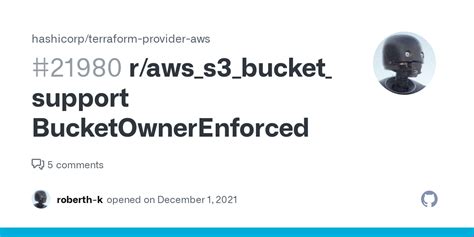 Rawss3bucketownershipcontrols Support Bucketownerenforced · Issue 21980 · Hashicorp
