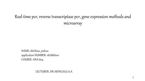 Real Time Pcr Reverse Transcripta Pcr Gene Expression Methods And