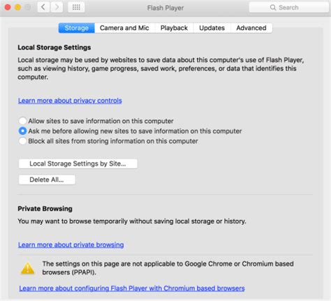 Adobe Flash Settings Overview And Different Settings Of Adobe Flash
