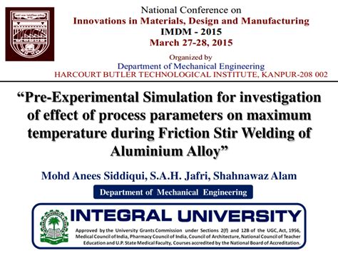 Pdf Pre Experimental Simulation For Investigation Of Effect Of Process Parameters On Maximum
