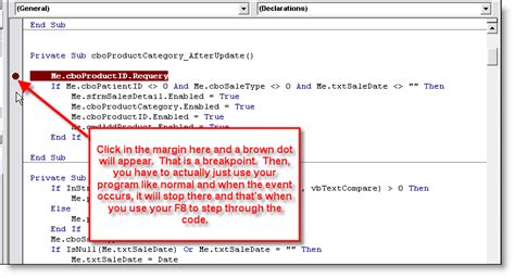 How To Set A Breakpoint In The Code Window Btab Development