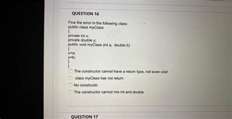 Solved A UML Diagram Does Not Contain The Field Names The Class Name Answer