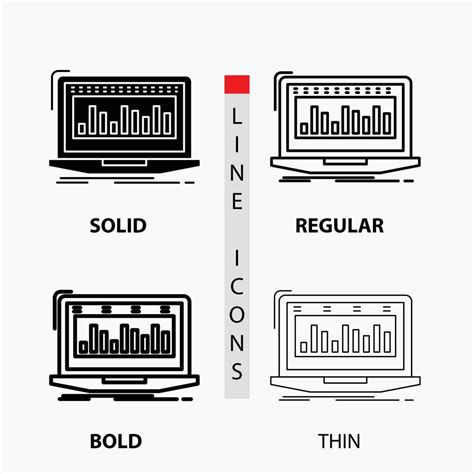 Data Financial Index Monitoring Stock Icon In Thin Regular Bold Line And Glyph Style