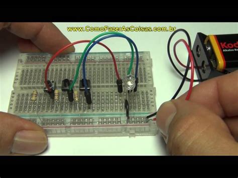 Circuito Com Led Rgb E Botões Para Acender Cada Uma Das Cores Simples E Fácil De Fazer