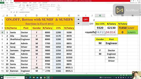 Conditional Formatting Onoff Button With Sumifand Sumifs In Excel 2013