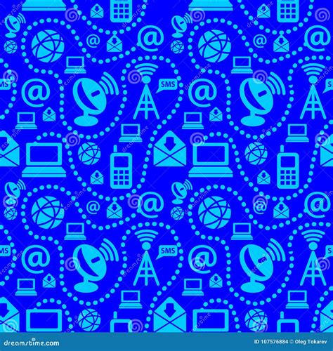 Internet Seamless Pattern Stock Vector Illustration Of Signal