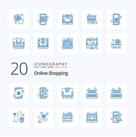 20 Onblue Color Shopping Blue Color Icon Pack Like Sign Board Shopping Sign Board Open 19664167