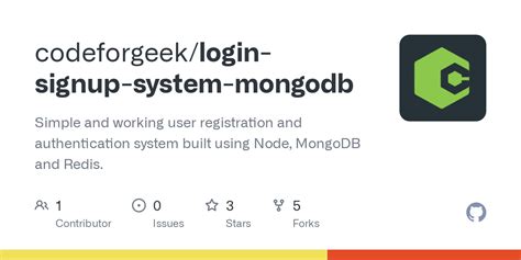 Github Codeforgeeklogin Signup System Mongodb Simple And Working User Registration And