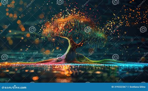 tree with data point leaves and binary roots depicting the expansion
