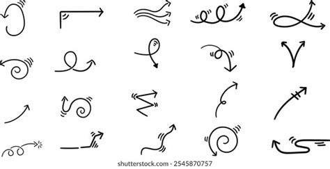 Cool Hip Curvy Arrow Set Pointing Stock Vector Royalty Free Shutterstock