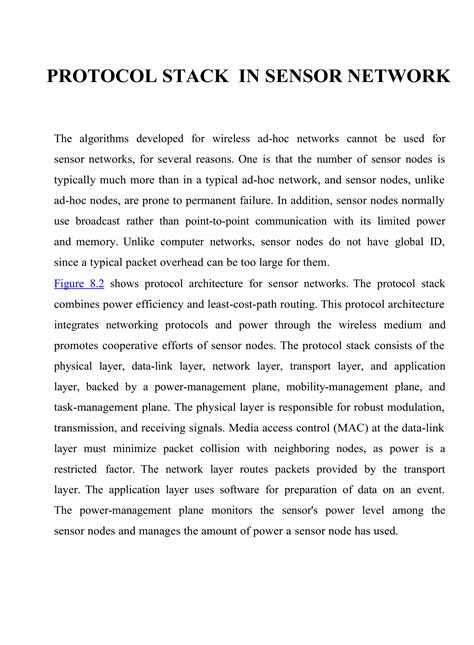 Protocol Stack In Sensor Network 1 Pdf