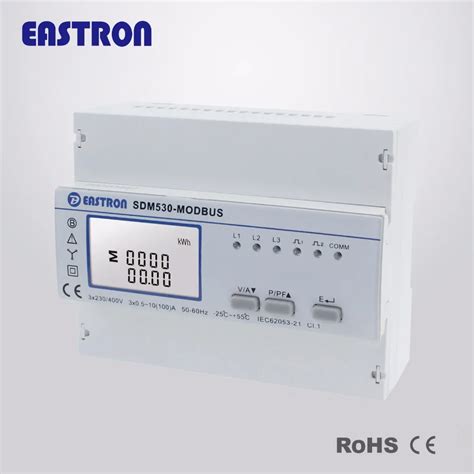 SDM Modbus Three Phase Four Wire Din Rail Energy Meter RS Modbus RTU And Pulse Output CE