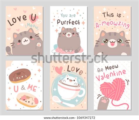 Cute Chubby Cat Full Love Purr Stock Vector Royalty Free Shutterstock