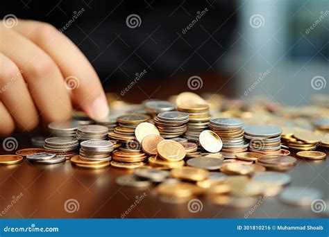 Coin Organization Sorting And Counting Coins Of Diverse Denominations Stock Illustration