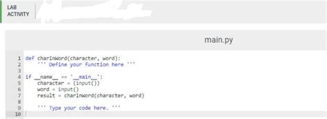 Solved Write A Function Char Inword That Takes In Two
