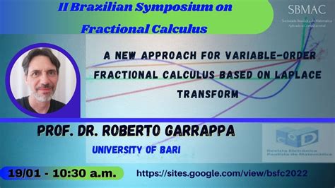 A New Approach For Variable Order Fractional Calculus Based On Laplace Transform Youtube