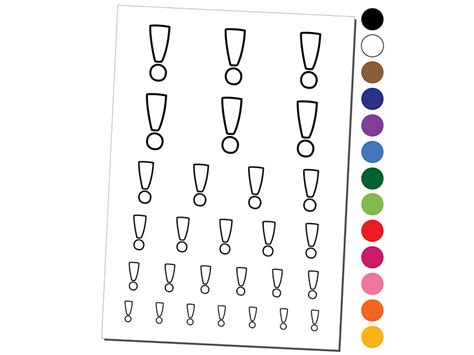 Exclamation Mark Punctuation Outline Temporary Tattoo Water Resistant Fake Body Art Set Exclamation Mark Punctuation Outline Temporary Tattoo Water Resistant Fake Body Art Set