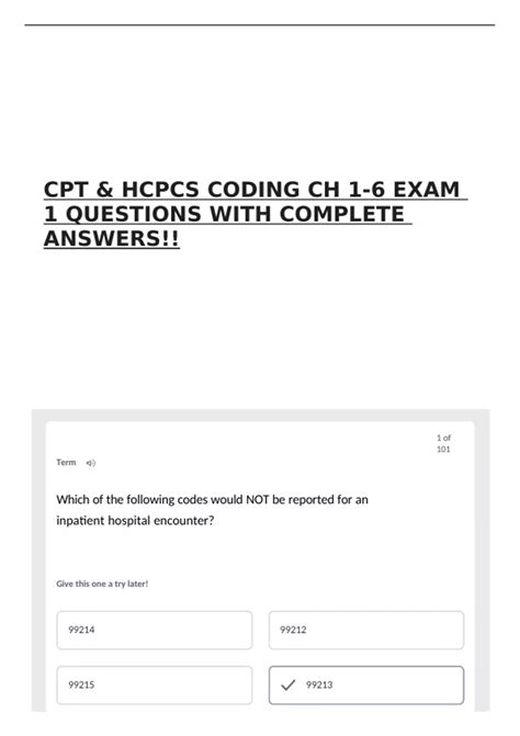 CPT HCPCS CODING CH EXAM QUESTIONS WITH COMPLETE ANSWERS CPT HCPCS CODING Stuvia US