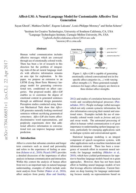 Pdf Affect Lm A Neural Language Model For Customizable Affective Text Generation