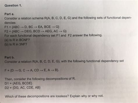 Solved Question Part A Consider A Relation Schema R A Chegg