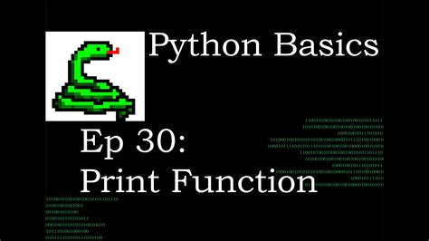 Python Basics Print Function Youtube