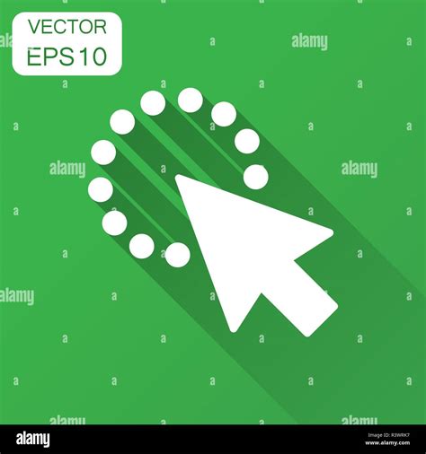 Computer Mouse Cursor Icon In Flat Style Arrow Cursor Vector Illustration With Long Shadow