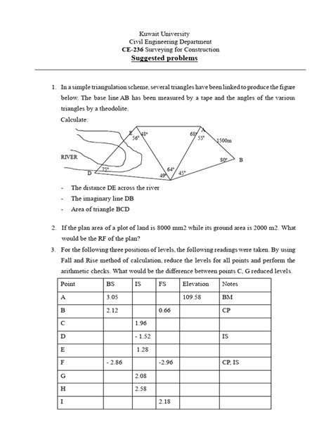 Suggested Problems Pdf Surveying