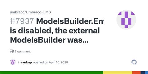 ModelsBuilder Embedded Is Disabled The External ModelsBuilder Was