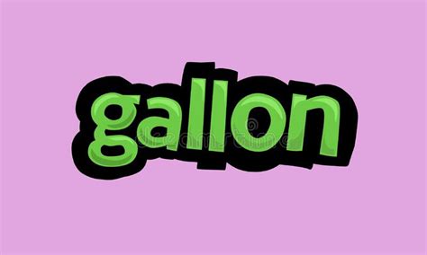 Gallon Writing Vector Design On Pink Background Stock Vector