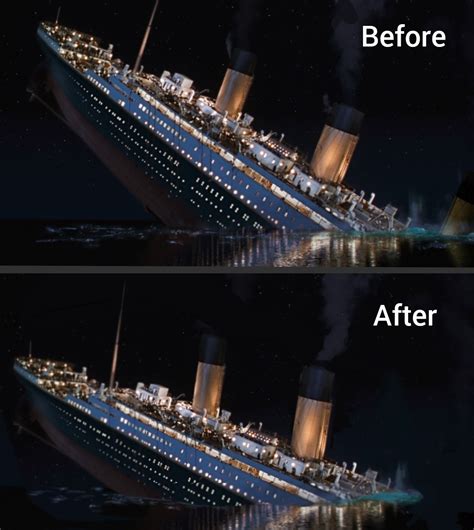titanic 1997 sinking but stern angle and funnel size are accurate r titanic