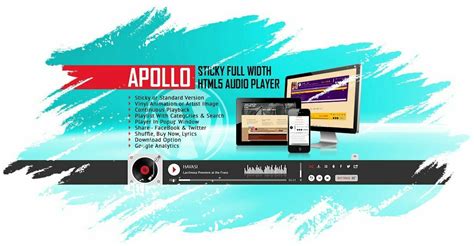 Apollo Sticky Full Width Html5 Audio Player Elementor Widget Addon Maxkinon Marketplace