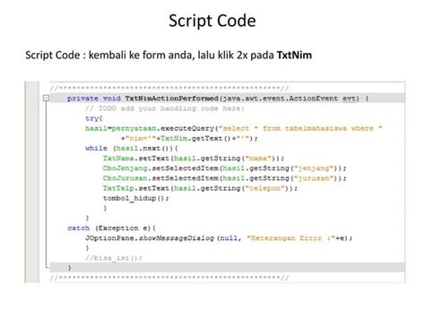 Java Membuat Form Data Mahasiswa Ppt