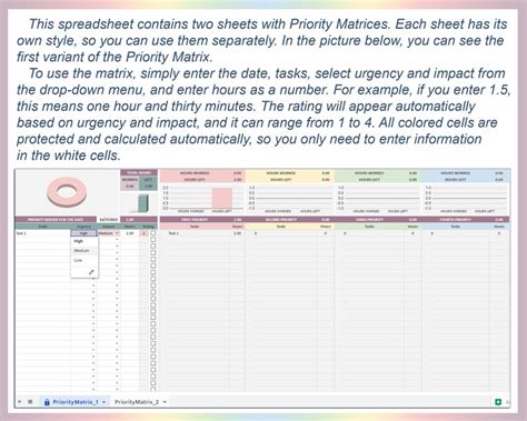 Prioritization Matrix Excel Task Planner Task Tracker Priority