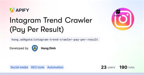 Input · Intagram Trend Crawler Pay Per Result · Apify