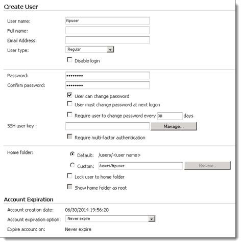 Creating User Accounts