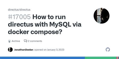 How To Run Directus With MySQL Via Docker Compose Directus Directus Discussion GitHub