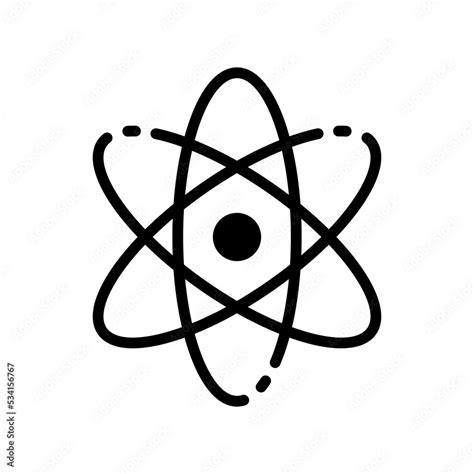 Atom Silhouette Icon Scientific Atom Symbol Sign Of Education And Science Structure Of
