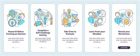 Premium Vector Overcoming Confirmation Bias Tips Onboarding Mobile