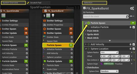 How To Create A Sparks Effect In Niagara Unreal Engine Documentation