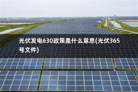 光伏发电630政策是什么意思光伏365号文件 太阳能光伏板