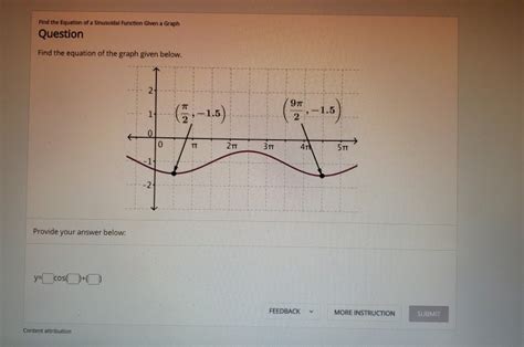 Solved Find The Equation Of A Sinusoidal Function Given A Chegg
