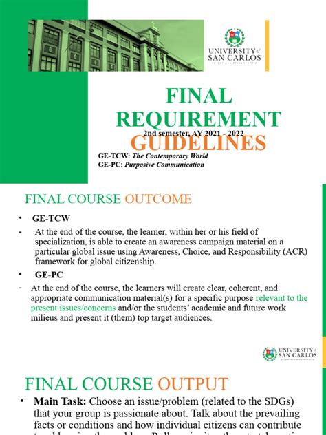 Ge Tcw Ge Pc Final Requirement Guidelines Pdf