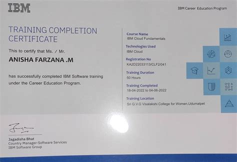 Proud To Have Completed The Ibm Cloud Fundamentals Course Anisha