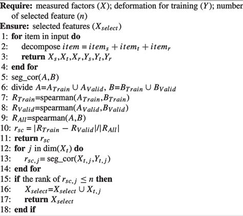 Pseudocode For Decomposition And Feature Selection Download Scientific Diagram